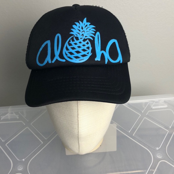 Hawaiian Headware | Accessories | Aloha With A Pineapple Trucker Cap ...